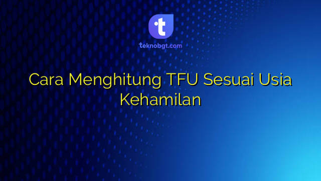 Cara Menghitung TFU Sesuai Usia Kehamilan – TEKNO BANGET